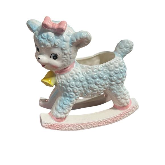 Decor | Accents | Vintage Inarco Baby Lamb Rocking Planter Pastel ...